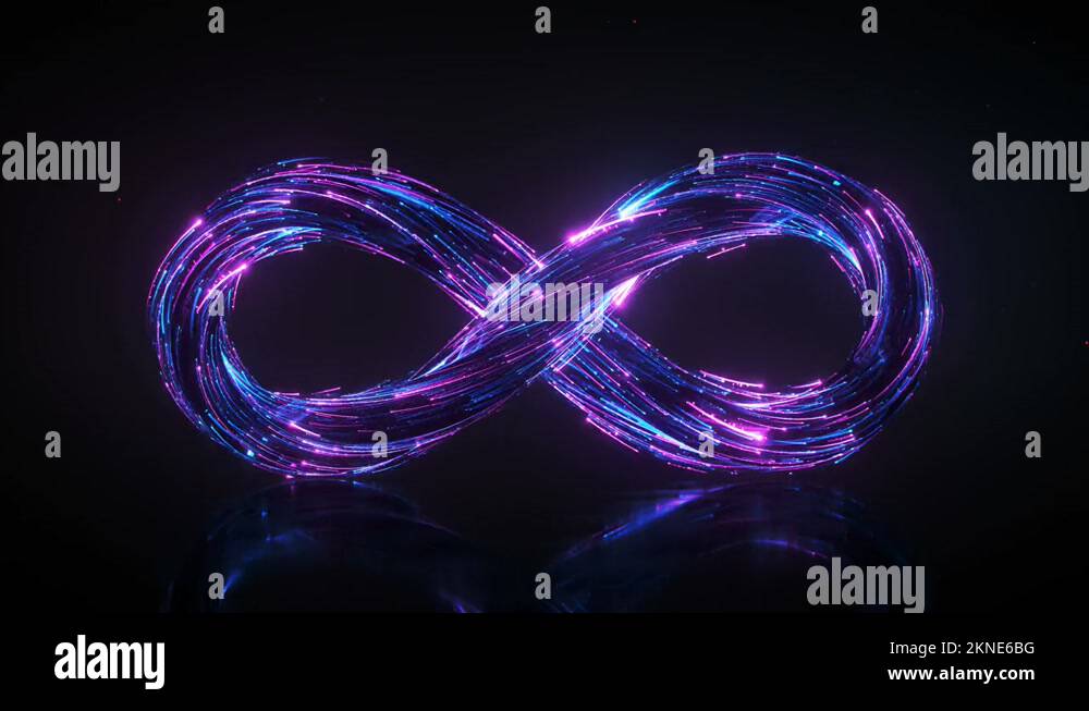 Neon infinity sign 3D render seamless loop animation Stock Video ...