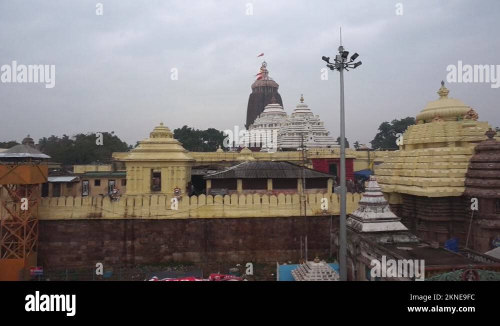 Exterior view of the facade of Jagannath temple complex in Puri, India ...