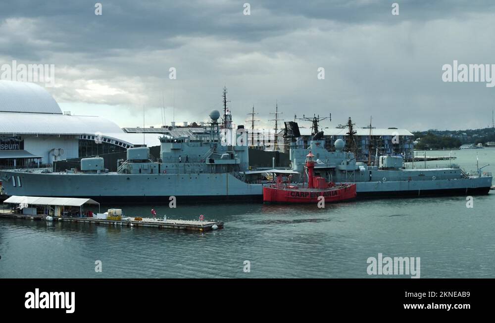 Destroyer HMAS Vampire in Sydney Darling Harbour 4K Stock Video Footage ...