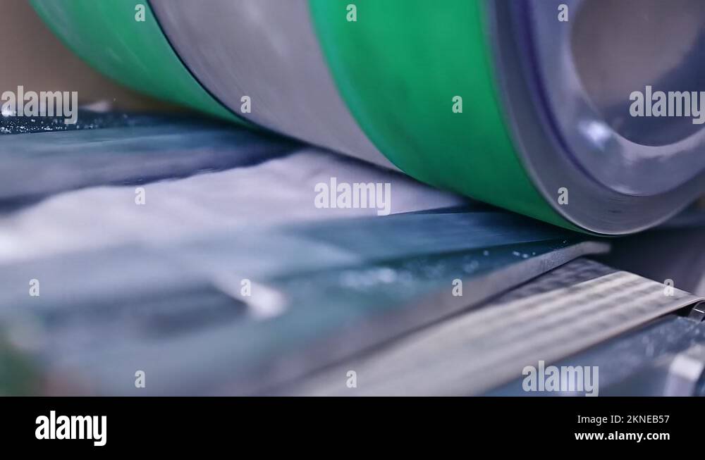 Conveyor technology big rolls proccesing. Automated rolling sheets of ...