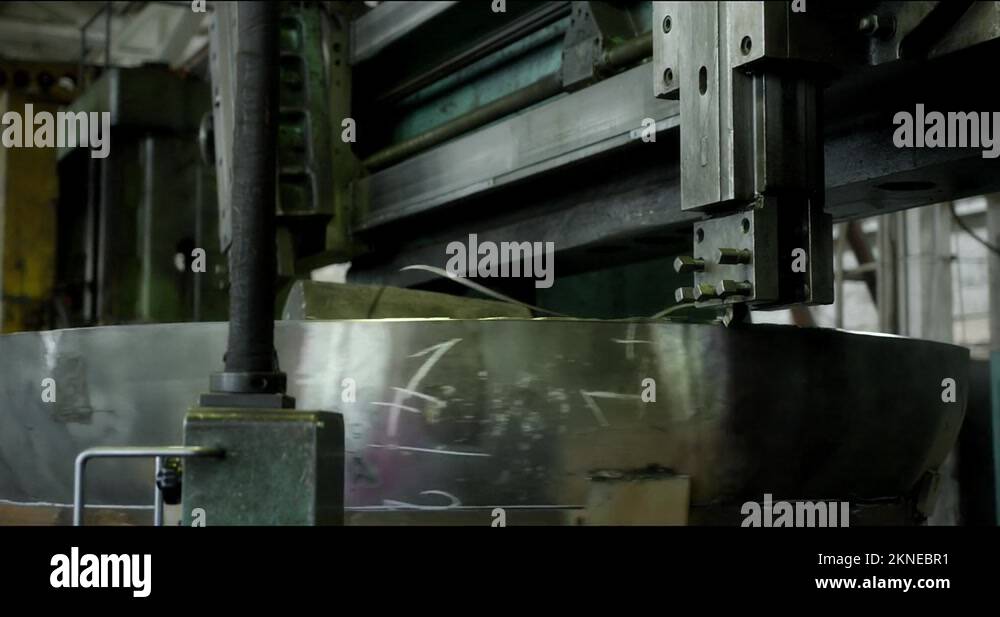 Automated lathe. The process of metal cutting at a modern production ...