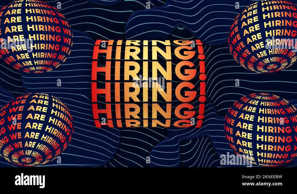 We Are Hiring Lettering On Cylinder And Sphere Kinetic Motion Wavy ...