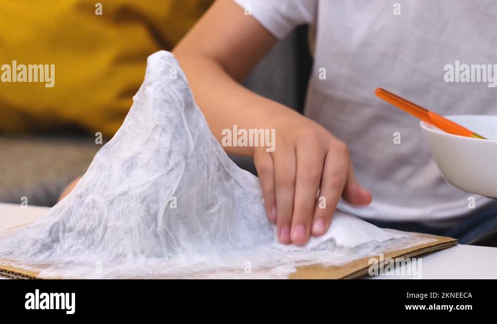 Process of making a mountain in the papier-mache technique Stock Video ...