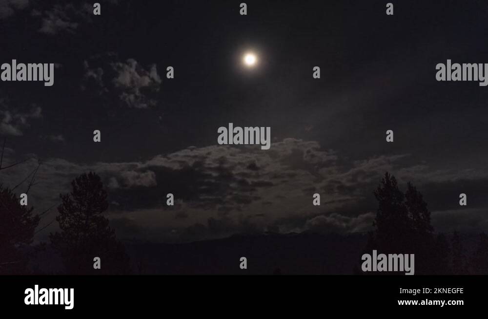 Time lapse video of a night sky with full moon. Time lapse video of ...