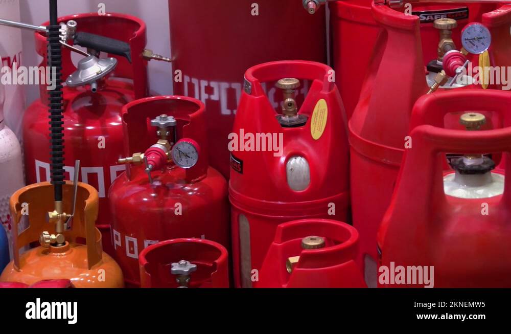 Blue and red gas cylinders Stock Videos & Footage - HD and 4K Video ...