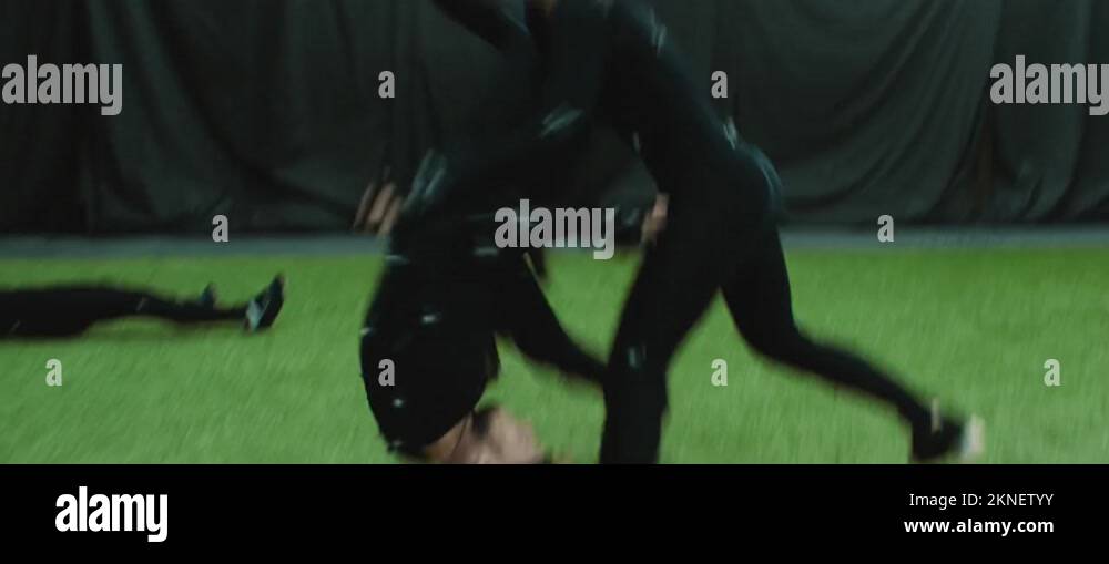 Actors in motion capture suits performing some fight moves as game ...