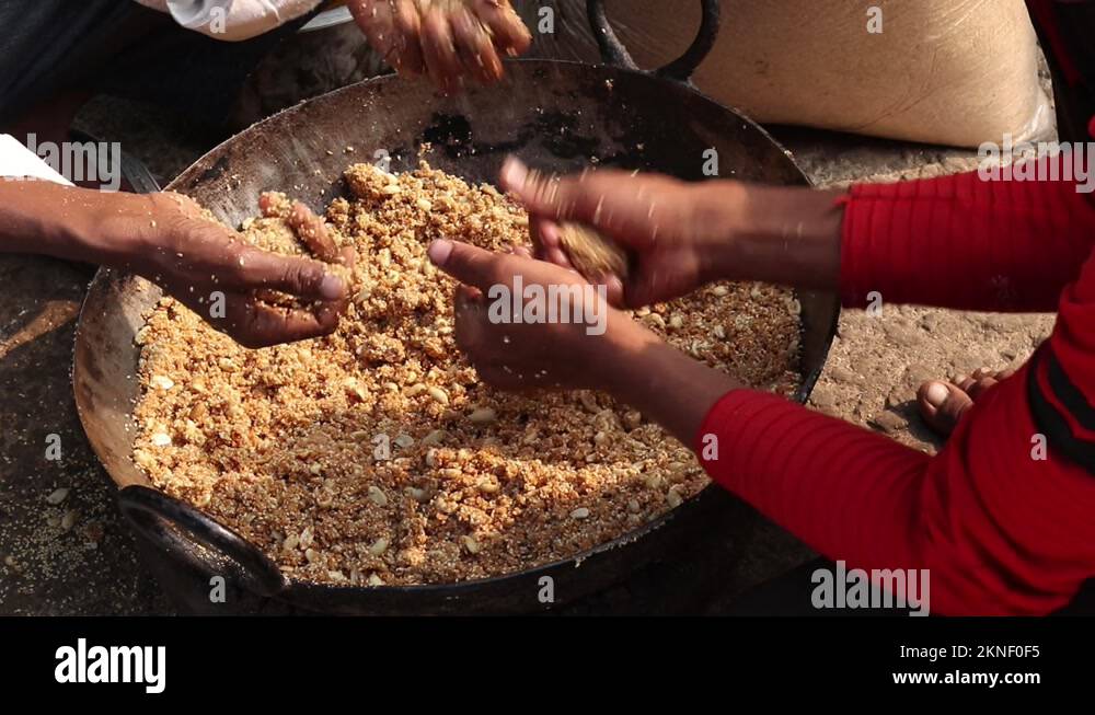 Rolling Roasted Sesame Seeds, Dry Fruits Kaju Badam Moonfali Mawa Malai ...