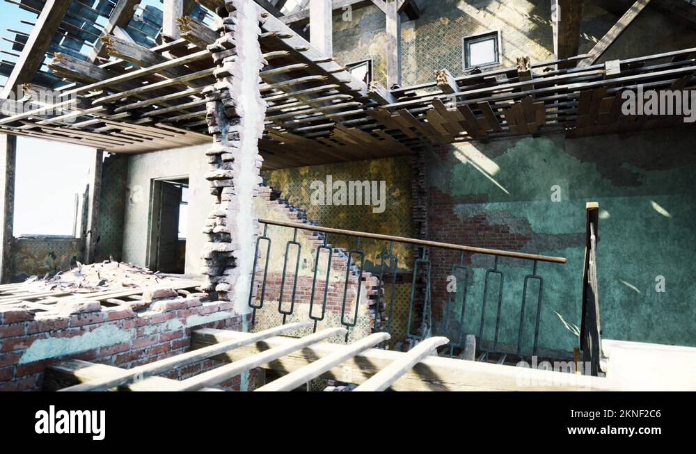 abandoned ruined building after war Stock Video Footage - Alamy