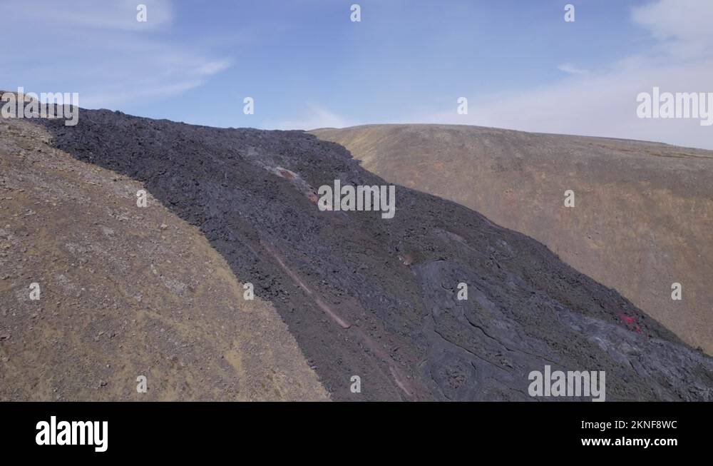 Solidified Magma Breached And Hardened On Mountain Hills After Eruption ...