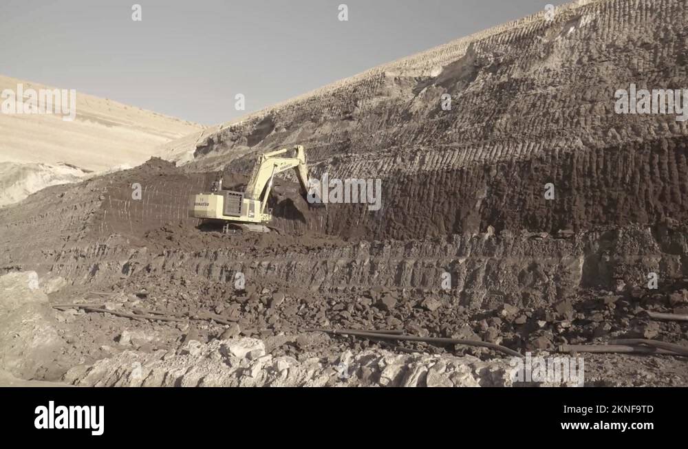 Excavator Working At Thar Opencast Coal Mine Project In Sindh, Pakistan ...