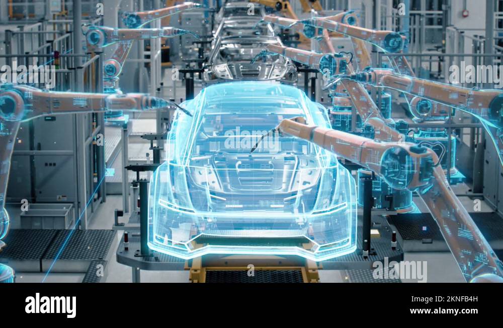 Information Lines Robotic Automatic Car Manufacturing Factory Conveyo ...