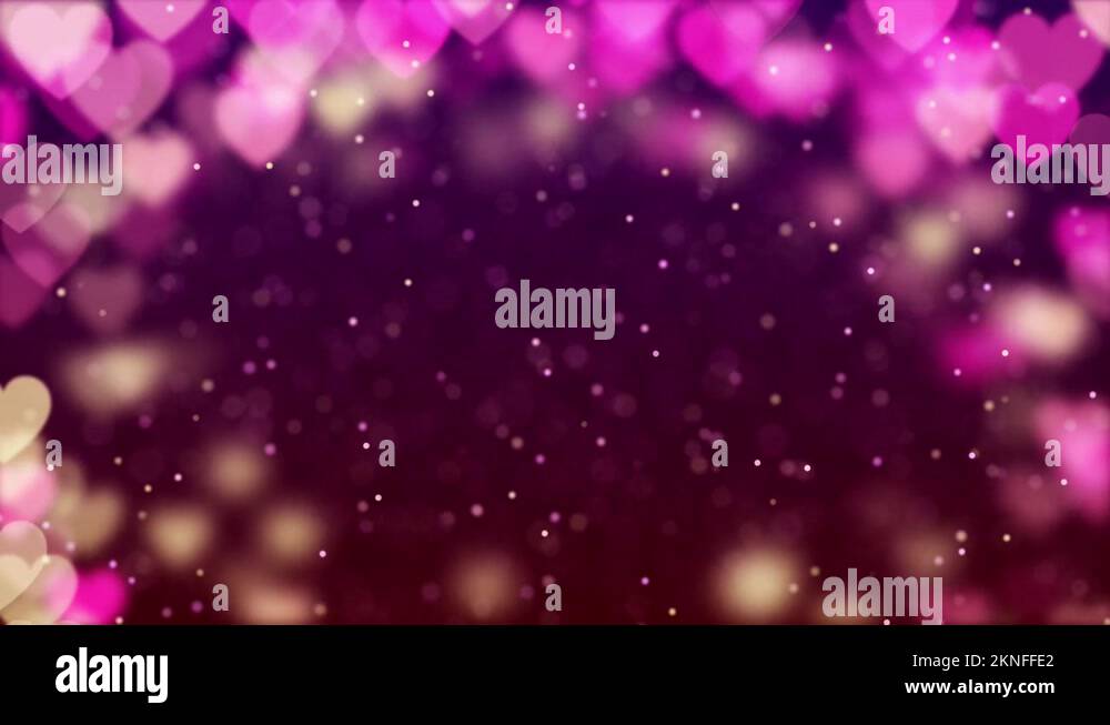 Romantic Red Purple Yellow Blurry Heart Bokeh Light Border Frame Glitter Sparkle Stock Video ...
