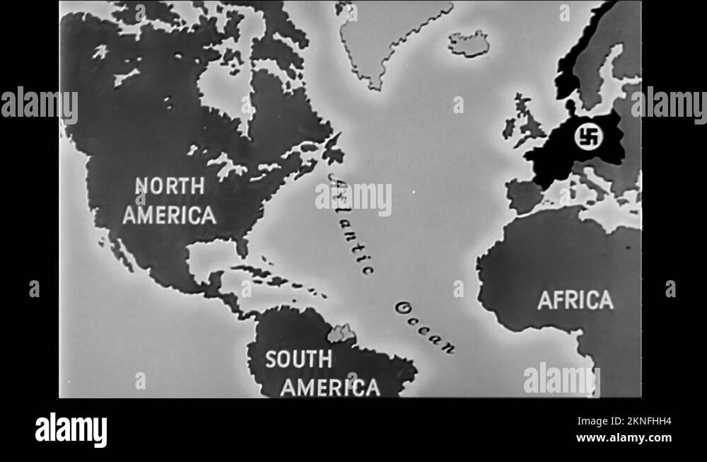 1940s: Railway artillery gun firing. Animation of map being labeled ...