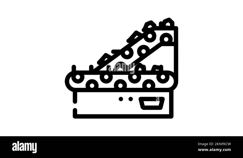 sorting belt conveyor line icon animation Stock Video Footage - Alamy