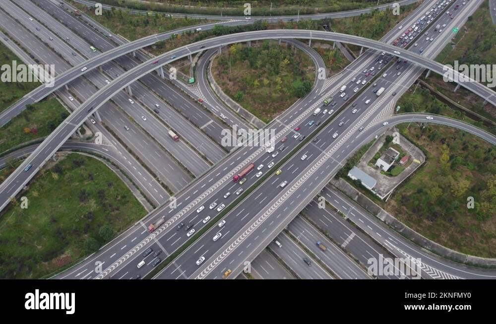 Modern multiple lane motorways and intersections Stock Video Footage ...