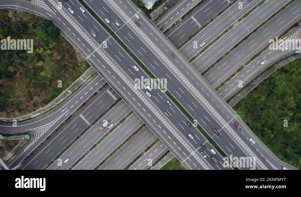 Modern multiple lane motorways and intersections Stock Video Footage ...