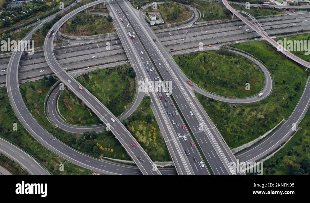 Modern multiple lane motorways and intersections Stock Video Footage ...