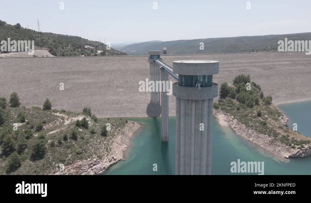 Orbiting around Huge Water Dam Tower in 4K Format: MP4 | 4K 25p | 8-bit ...