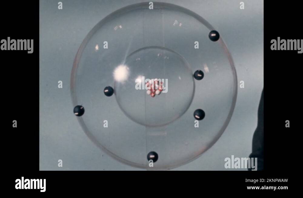 1960s: Finger pointing to electron model. Hand pointing at diorama ...