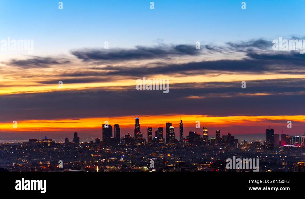 Los angeles skyline night Stock Videos & Footage - HD and 4K Video ...