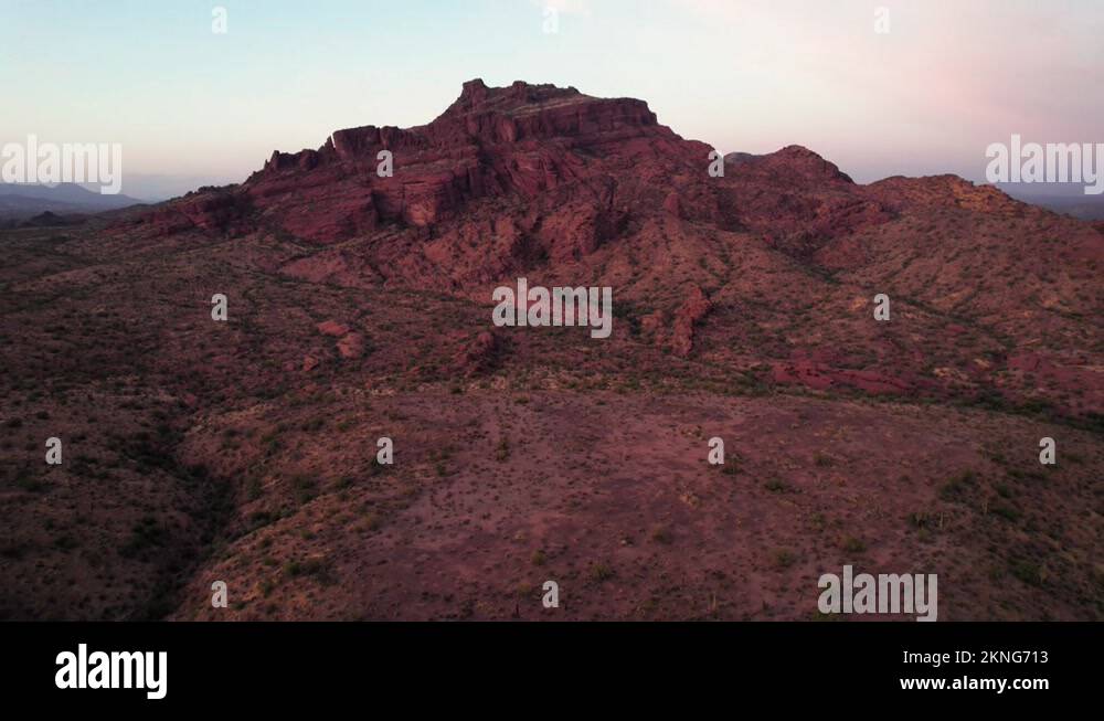 Drone Reveal of Unique Red Mountain in Phoenix Arizona Desert with ...