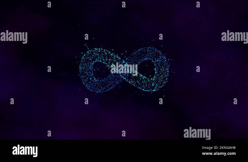 futuristic infinity sign,space stars and clouds,modern blue background ...