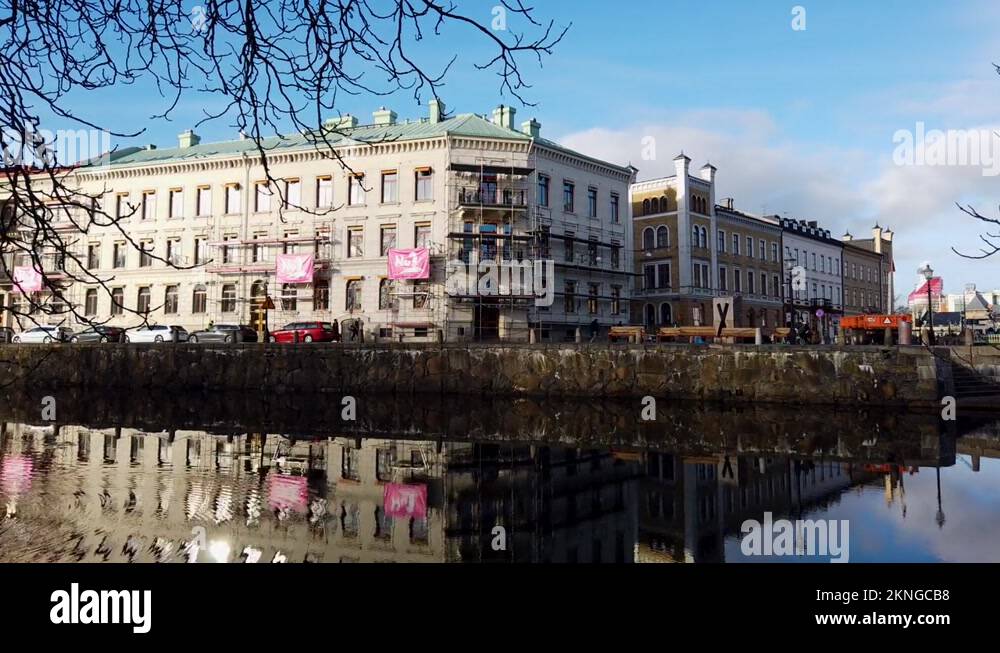 Central Gothenburg "Inom vallgraven" architecture reflection in small ...