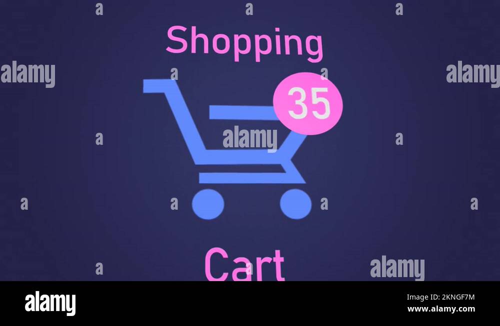 E-Commerce Market 3D Flat Animation Concept. Shopping Cart With Sales ...
