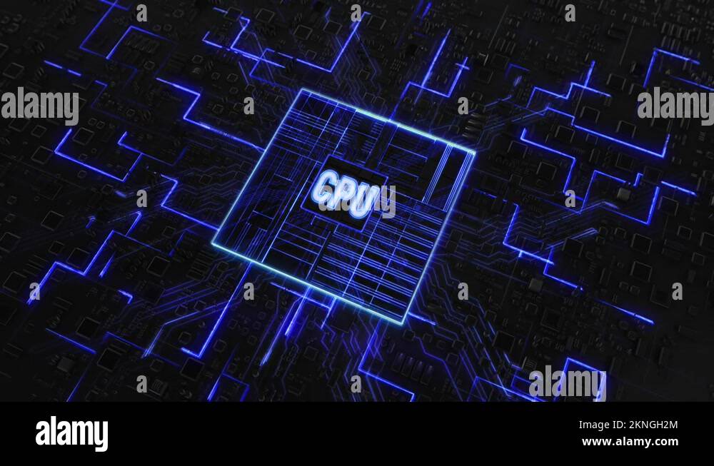 Central Processing Unit. Futuristic Animation Inside Computer Motherboard Stock Video Footage ...