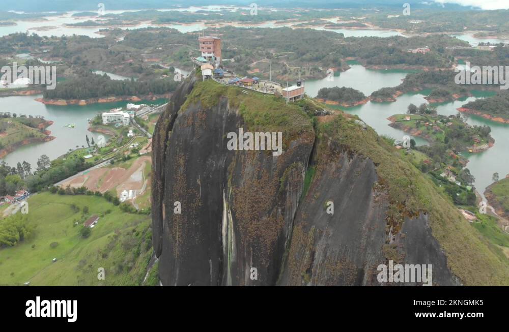 Peñón de Guatapé - The Rock of Guatapé in Antioquia, Colombia - aerial ...