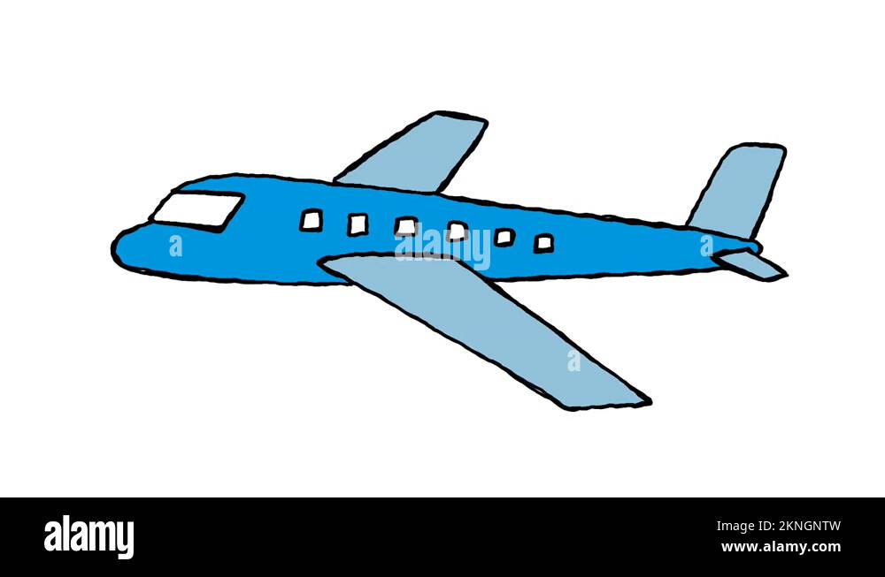 Hand drawn vector drawing airplane aircraft Stock Videos & Footage - HD ...