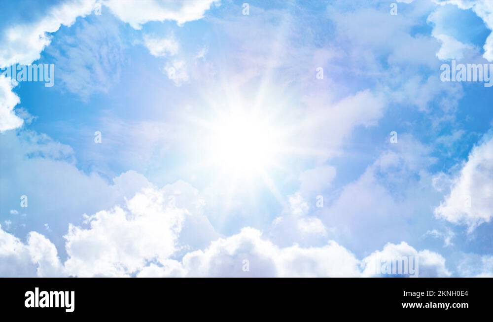 Magic fairy-tale sky and clouds with a shining sun Stock Video Footage ...