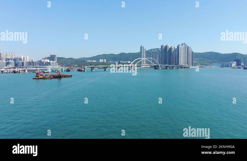 Hong Kong cross bay link construction project, a dual two-lane bridge ...