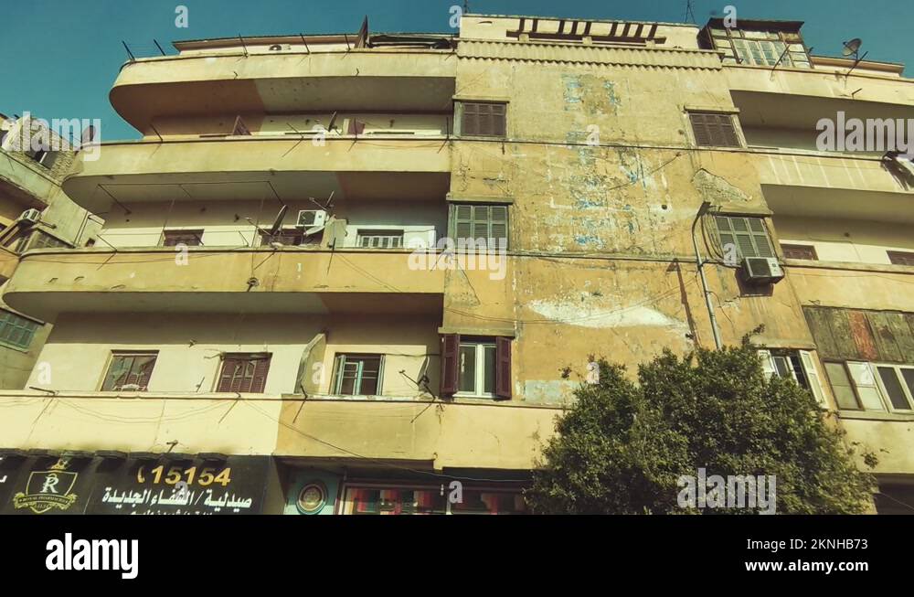 Cairo, Egypt. Slums. Buildings in the city center Stock Video Footage ...