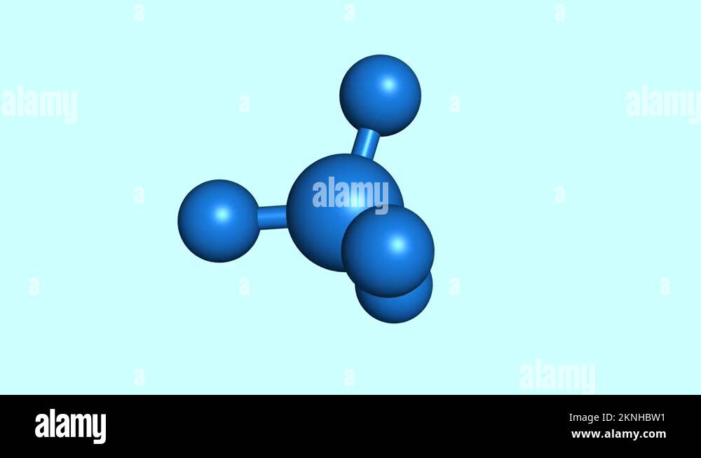Methane molecule alkane hydrocarbon CH4 chemical blue structure Loop 3D ...