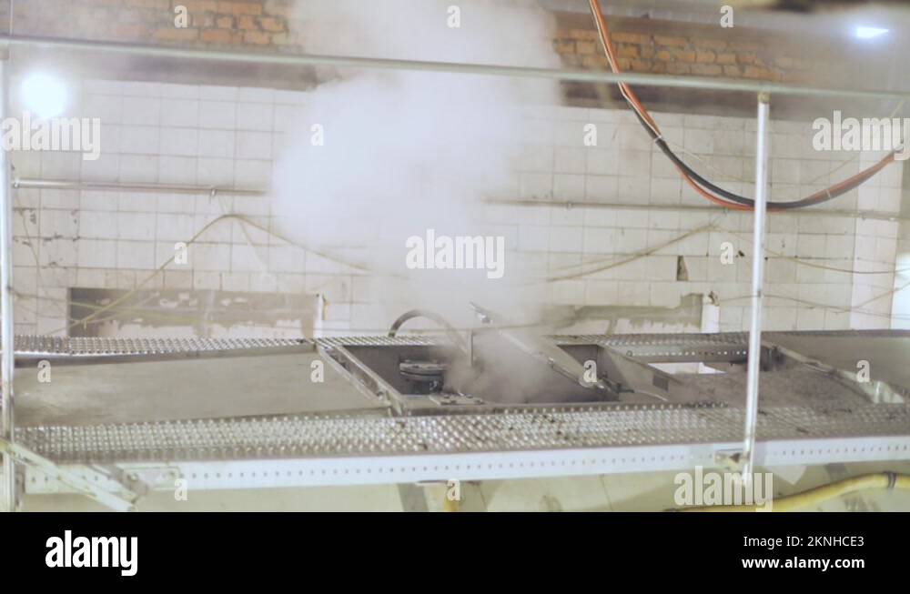 Tanker is in chemical cleaning. Cleaning the truck tank from the inside ...