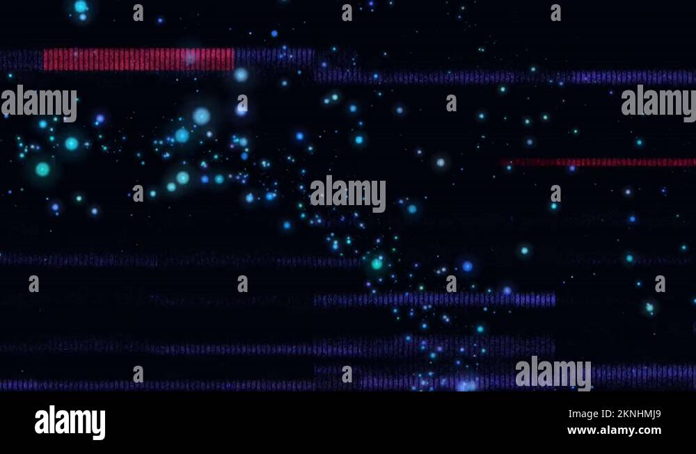 Animation of interference over glowing spots on black background Stock Video Footage - Alamy
