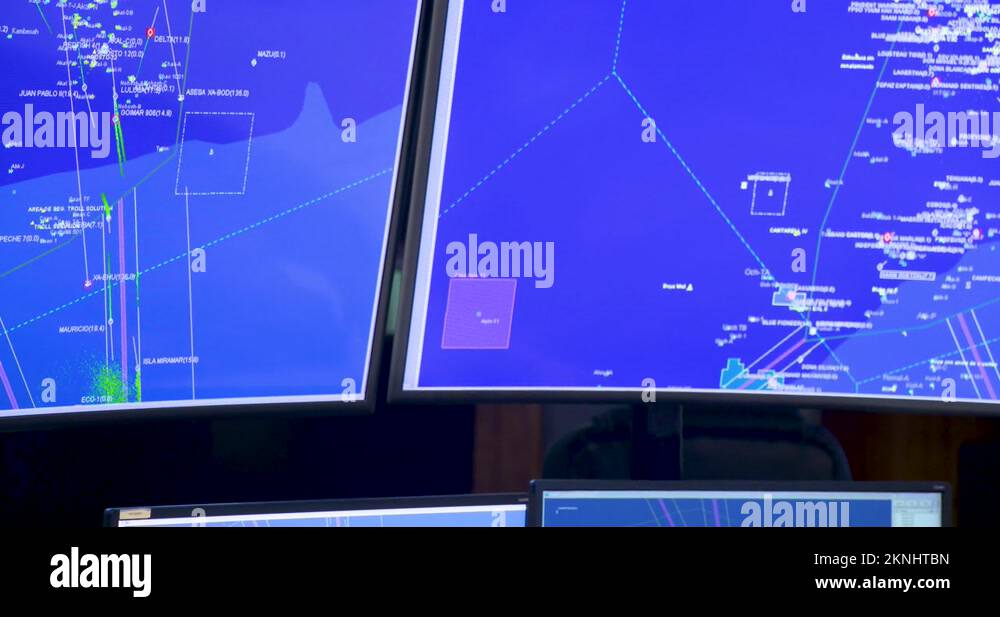 Inside the PEMEX oil company control room at the Ciudad del Carmen oil ...