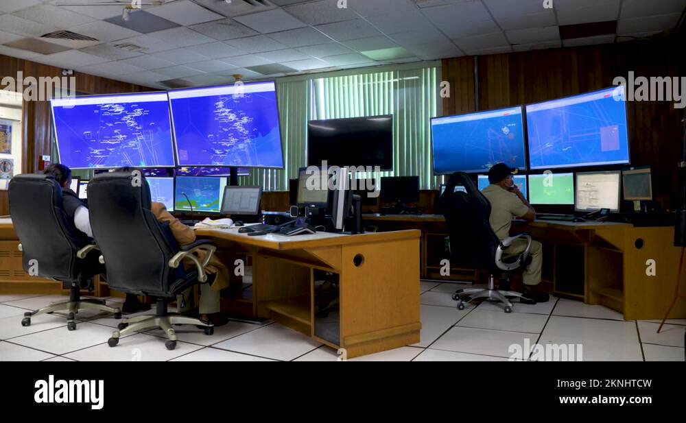Inside the PEMEX oil company control room at the Ciudad del Carmen oil ...