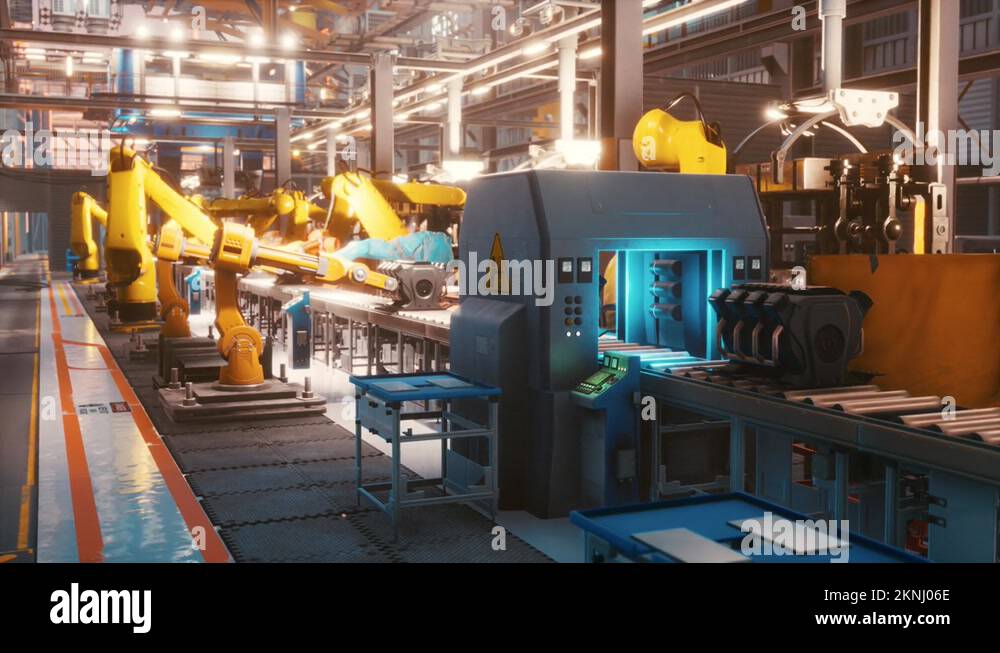 robotic arms in a car factory Stock Video Footage - Alamy