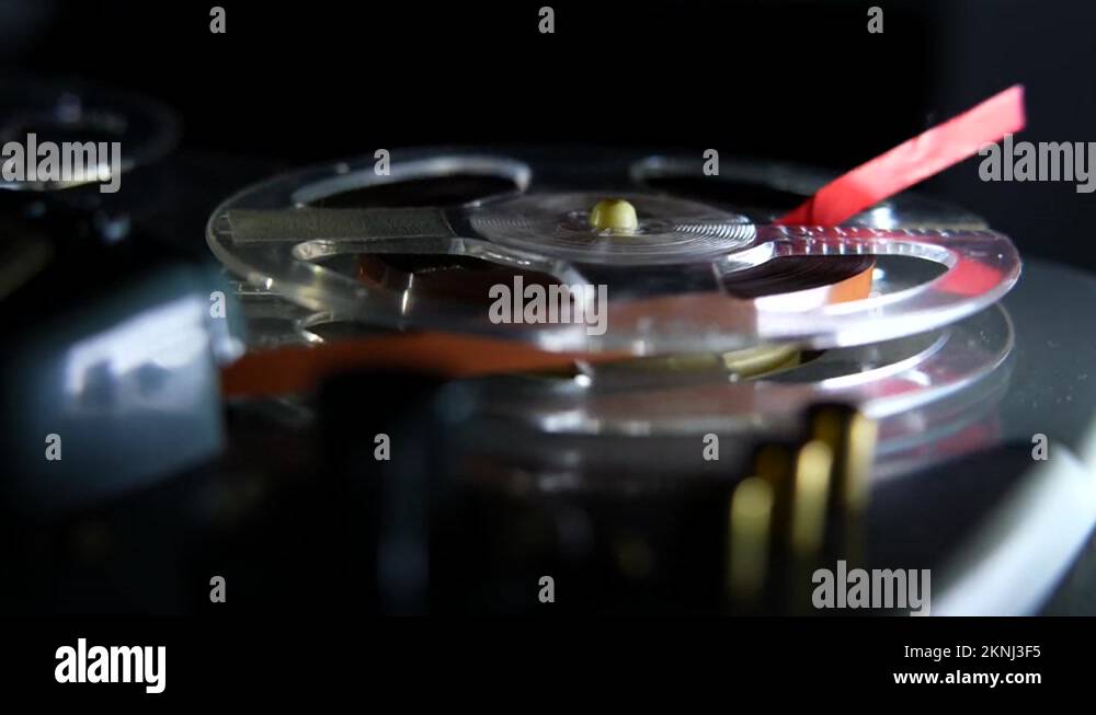 Cinematic Retro Reel To Reel Recorder Spinning, 1960's, 1970's Stock ...