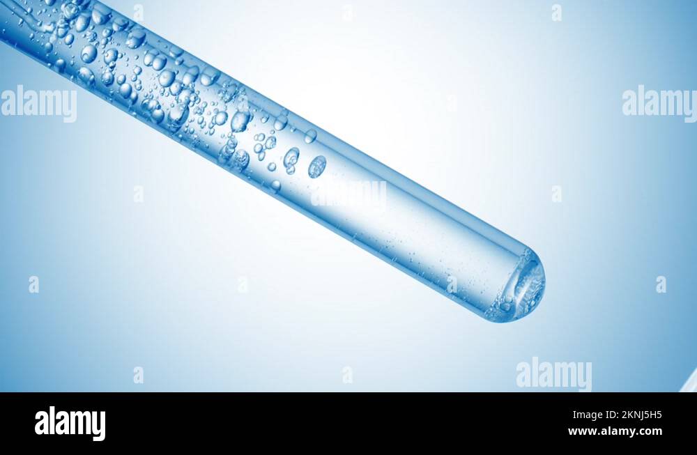 Hyaluronic acid is injected in test tube creating bubbles Stock Video ...