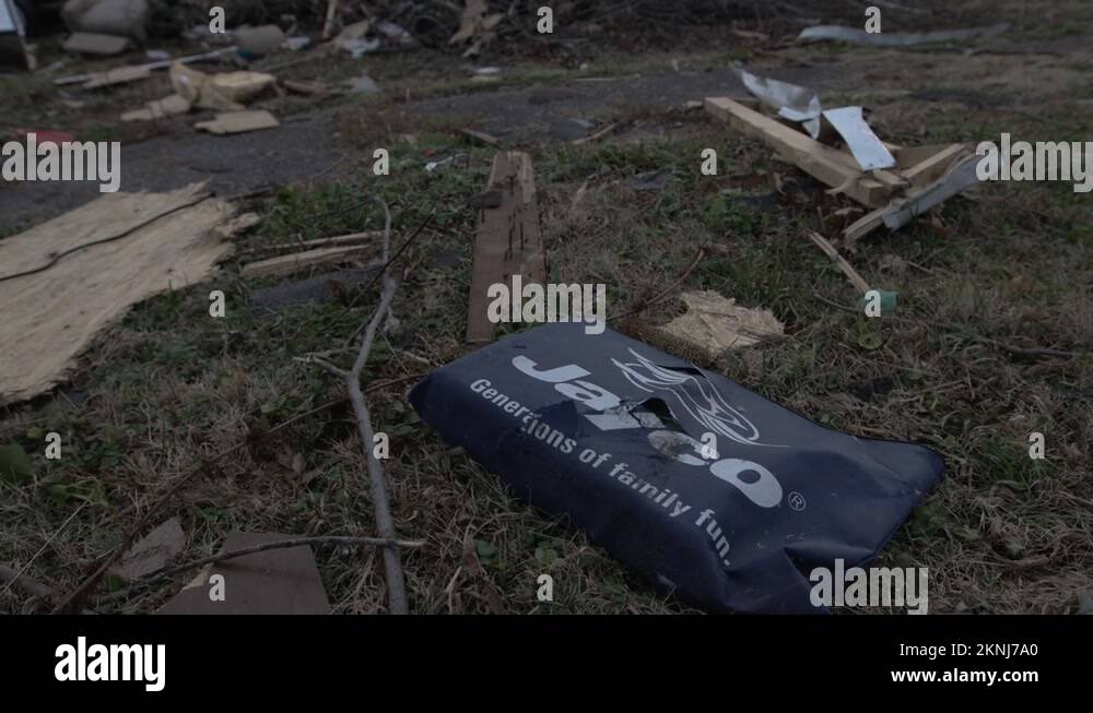 Mayfield Kentucky tornado damage and devastation from the town and Stock Video Footage - Alamy