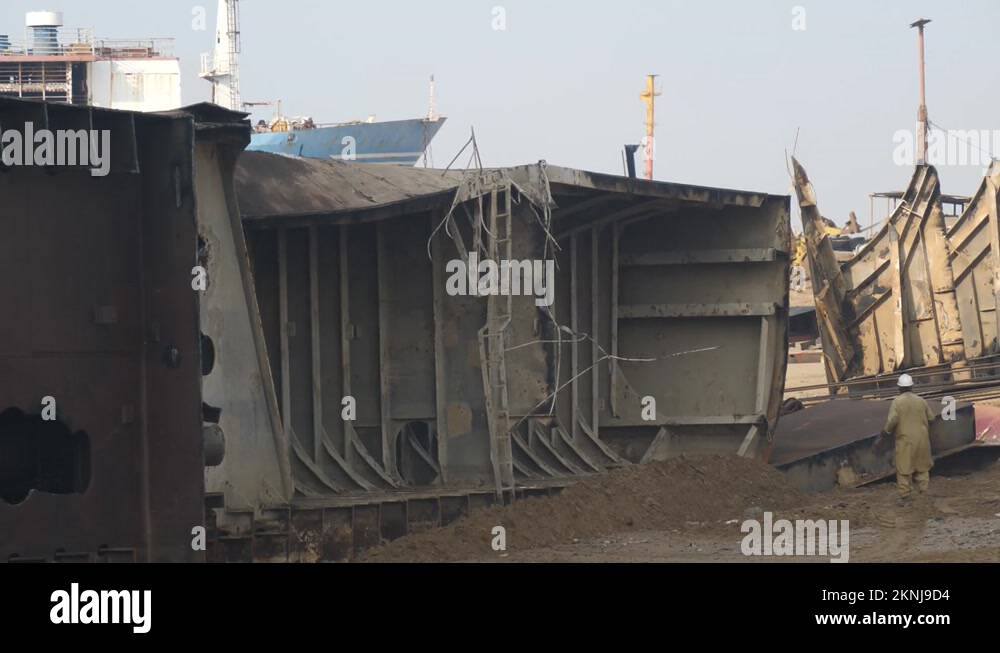 Partially Dismantled Hull Of Ship At Gadani Breakers Yard In Pakistan ...