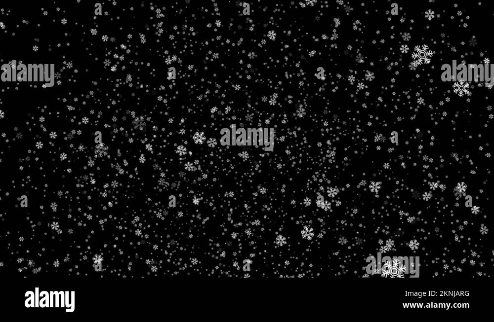 snowflake falling animation on black background Stock Video Footage - Alamy