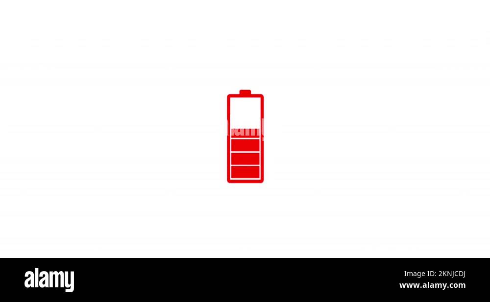 Loader animation. 4k resolution. Red Charging battery indicator ...