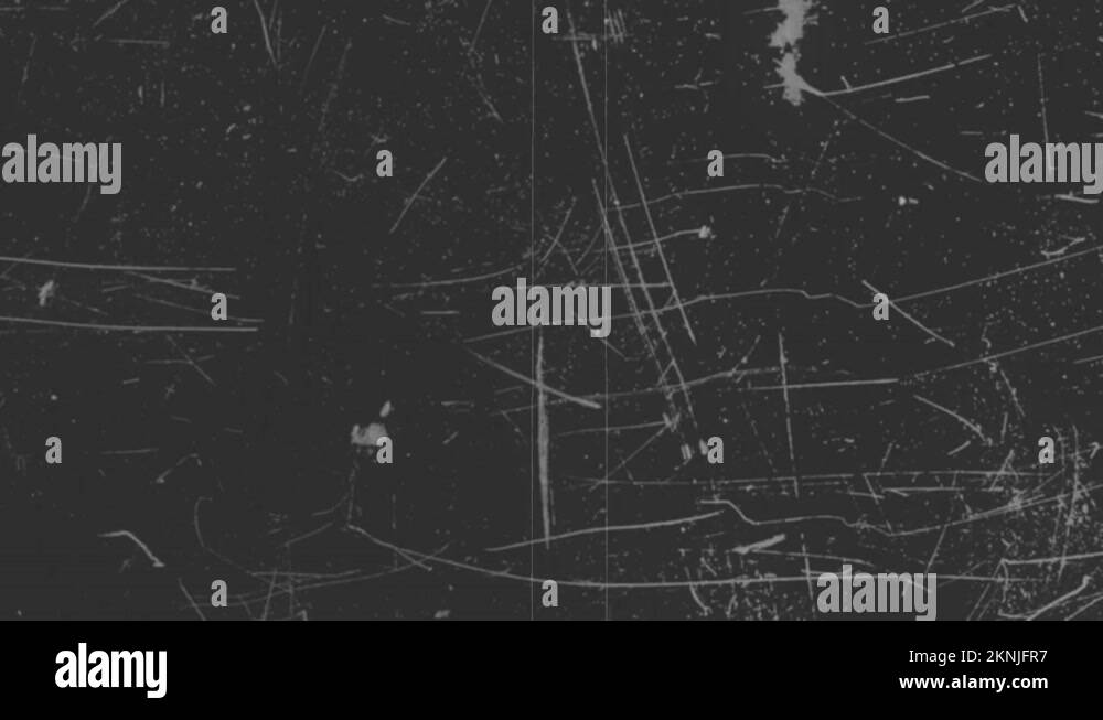 Retro TV screen. Black and white screen with gaps and damaged film tape ...