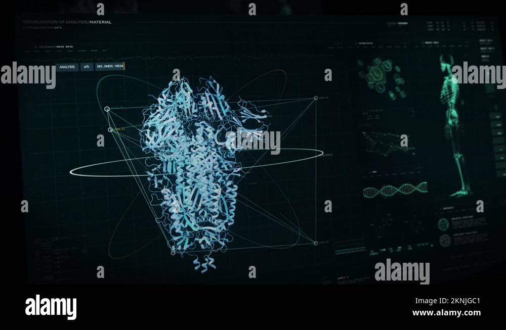 Molecular Protein Structure Bio Material Scan By Modern Medical ...