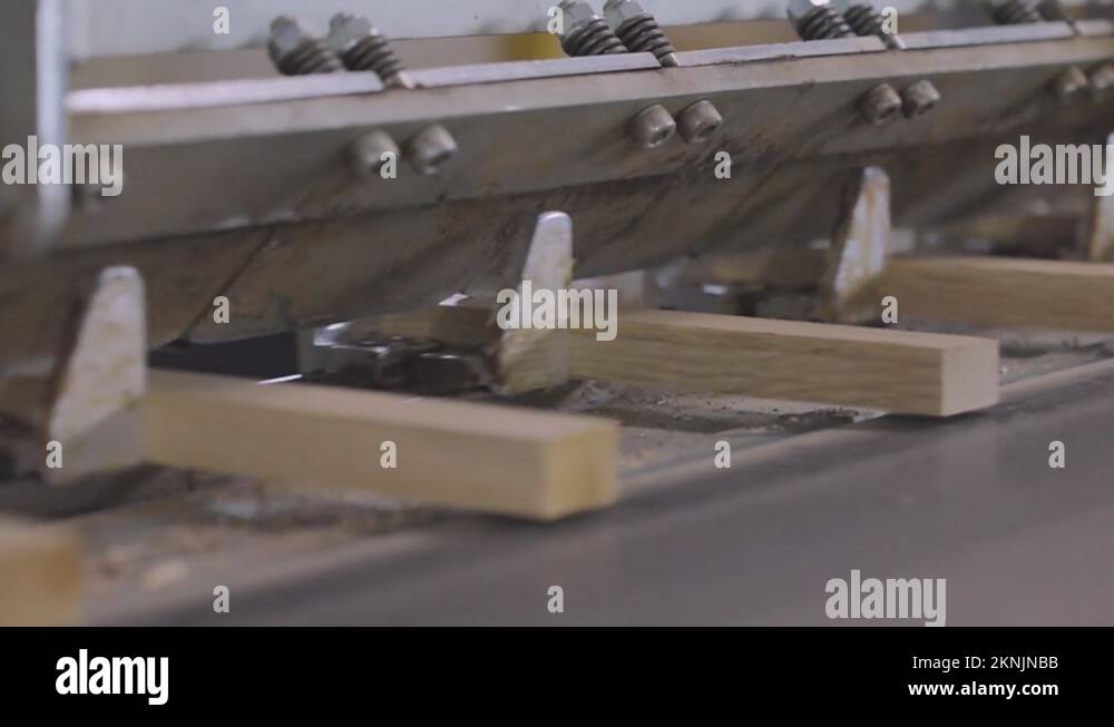 Automated production line at a furniture factory. Furniture board ...