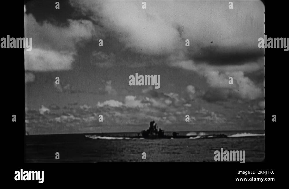 1940s: Submarine at sea. Flag reads "USS TRIGGER." Captions list "SHIPS ...